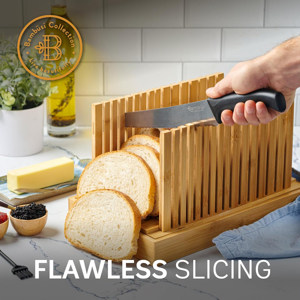 Bambüsi 10 Inch Serrated Bread Knife | Stainless Steel Bread Cutter fo ...
