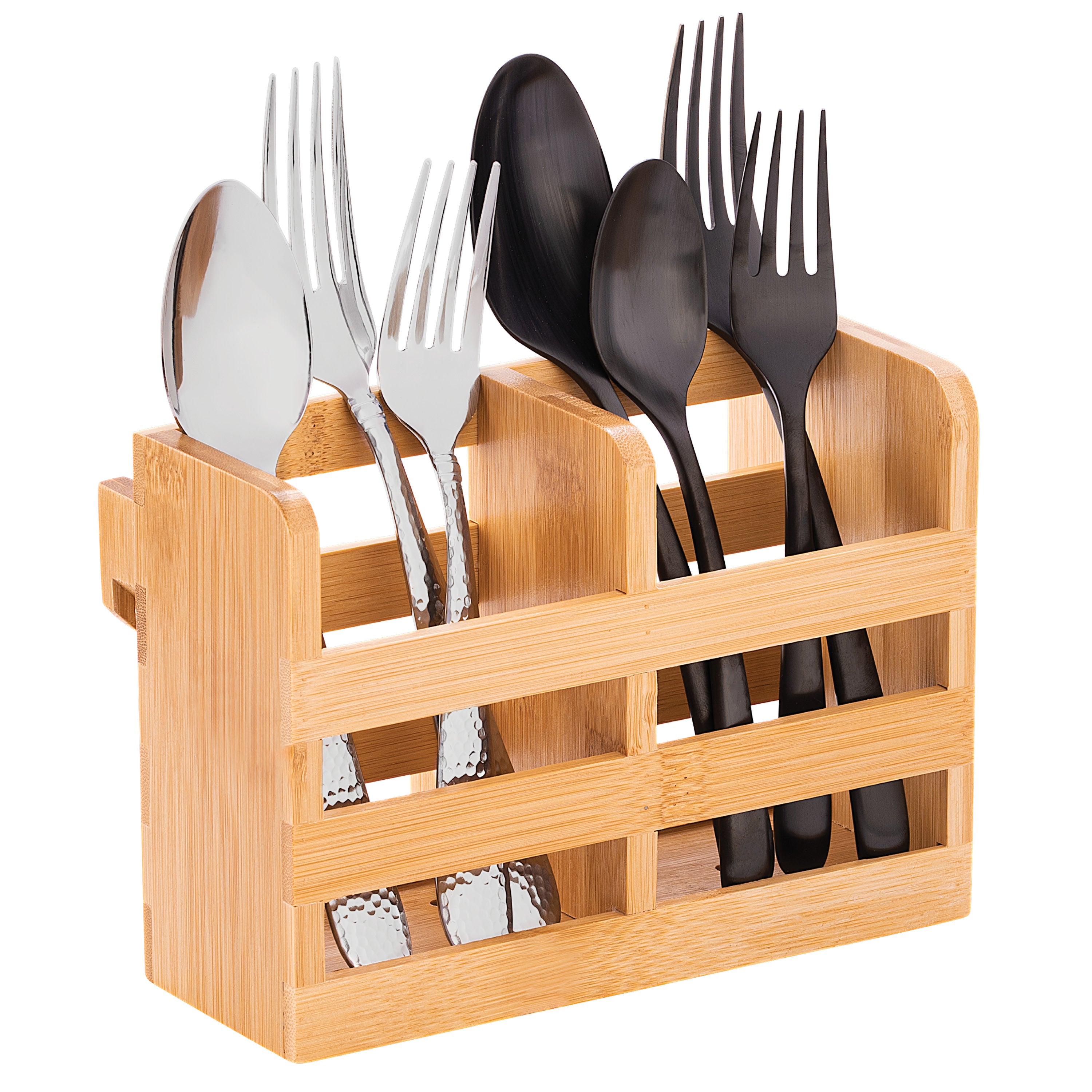 Bambüsi Bamboo Utensil Drying Holder with Hooks for Dish Rack – Bambusi