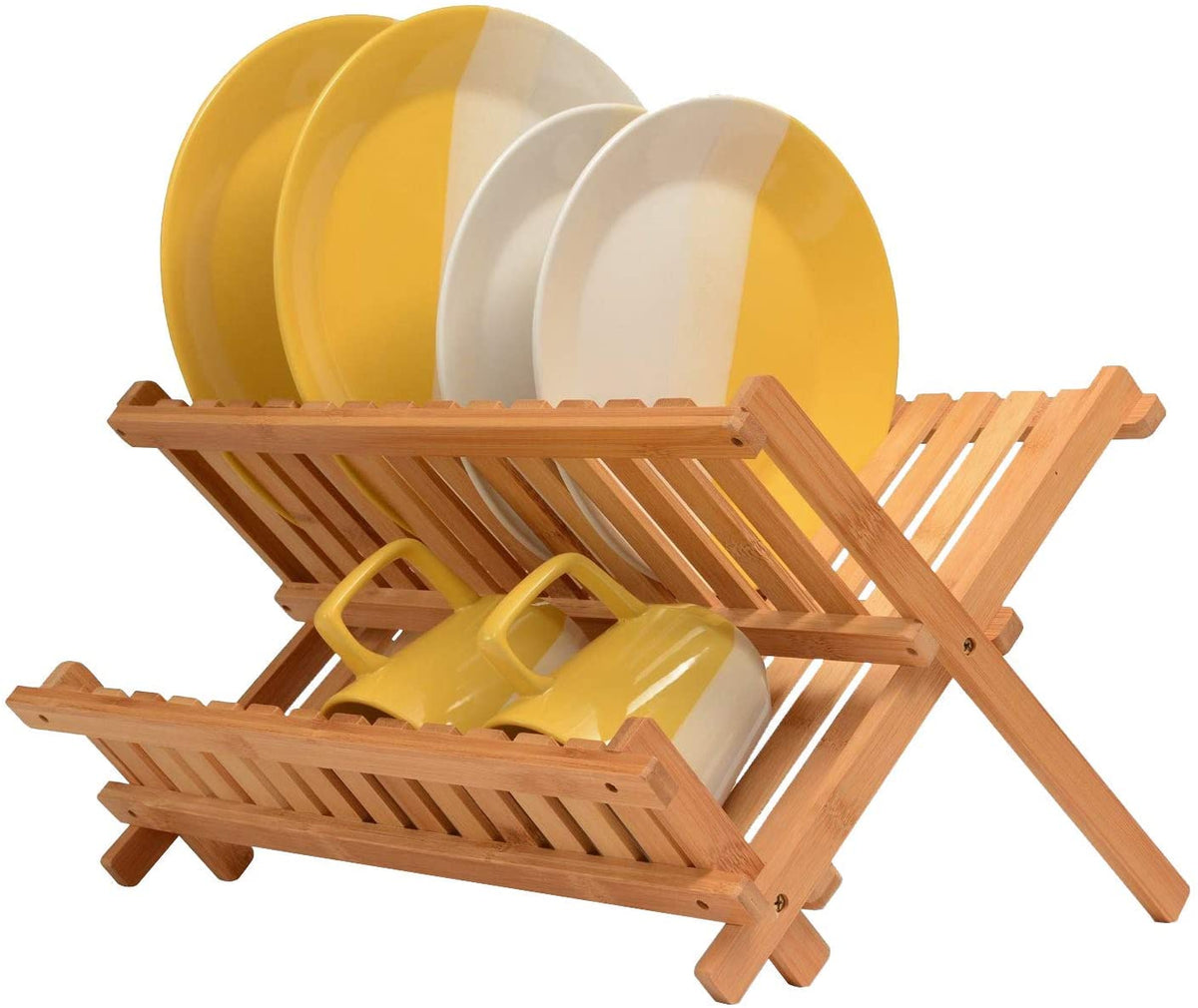 Bamboo Folding Drying Rack for Dishes | Bamboo Dish Drainer Tray – Bambusi