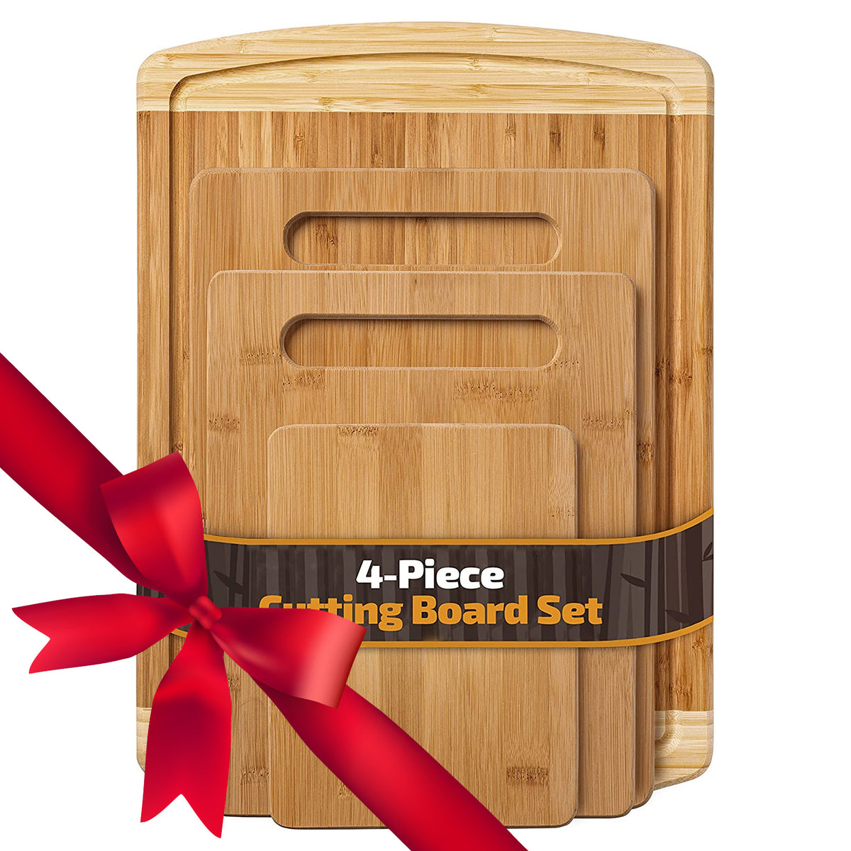 Natural Bamboo 4-Piece Kitchen Cutting Board Set – Bambusi